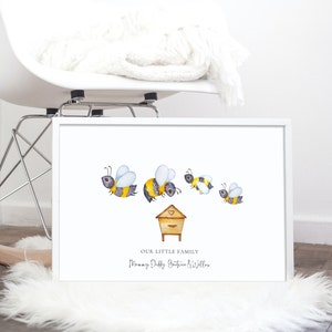 Bee Family Tree, Bumble Bee Family, Personalised Family Tree Bees, Bee ...