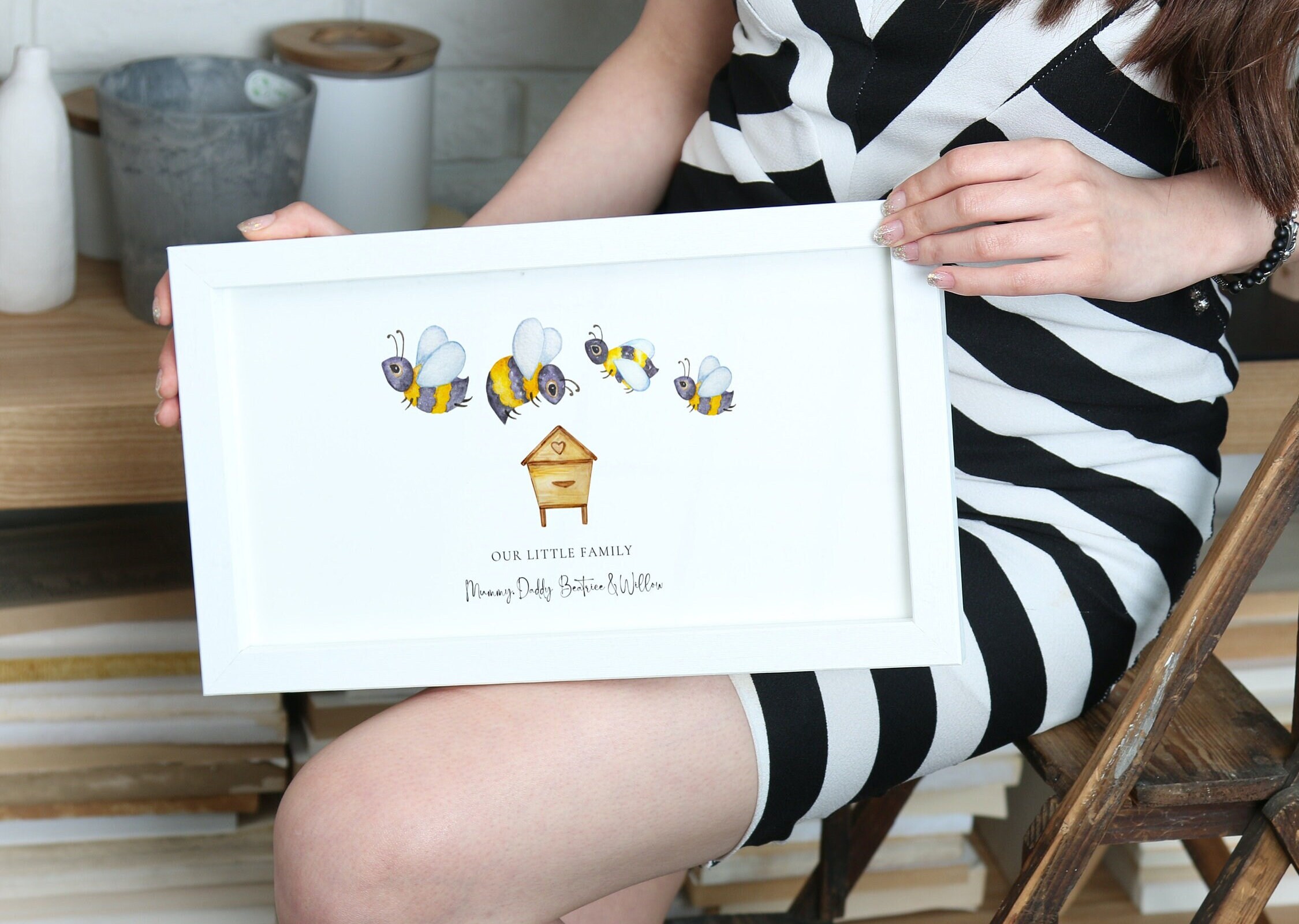 Bee Family Tree, Bumble Bee Family, Personalised Family Tree Bees, Bee ...
