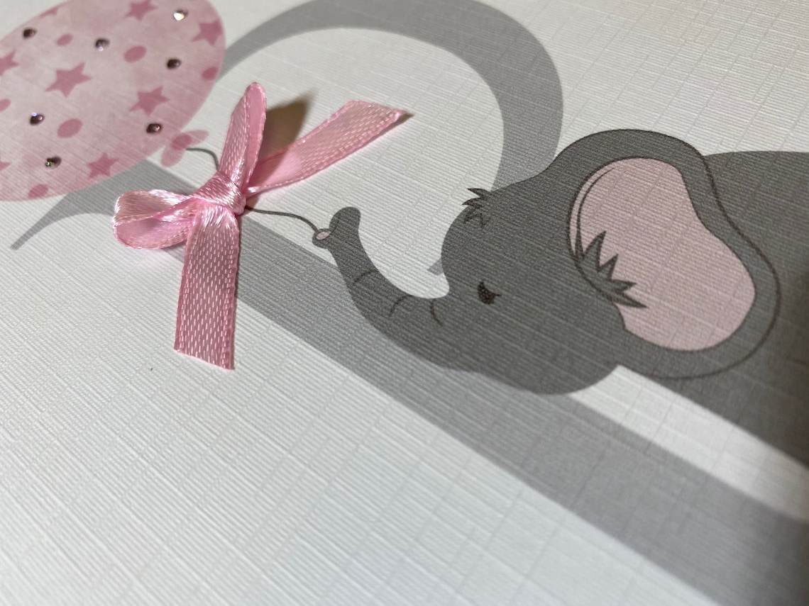 Personalised New Baby Baby Elephant Card New Baby Girl Card - Etsy