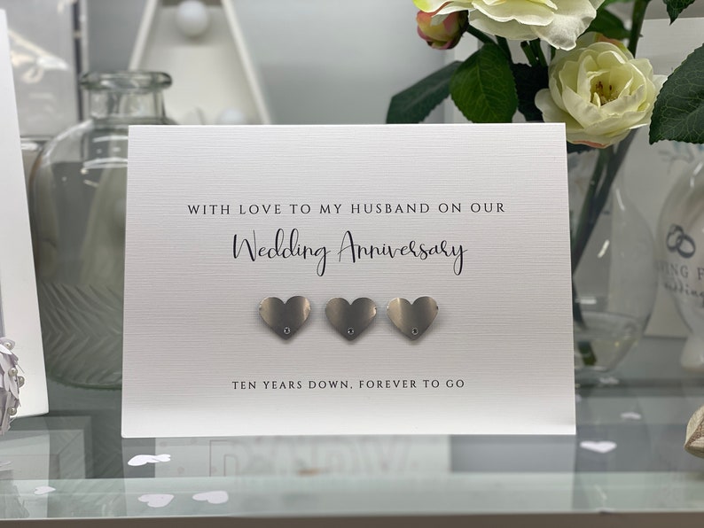 Tenth Wedding Anniversary Card 10th Tin Wedding - Etsy