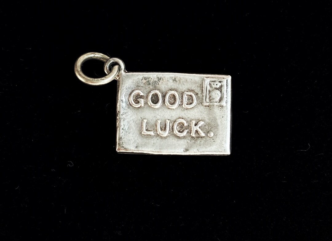 Antique Lucky Charm, Good Luck Letter, Envelope Charm, Solid Silver, 1 ...