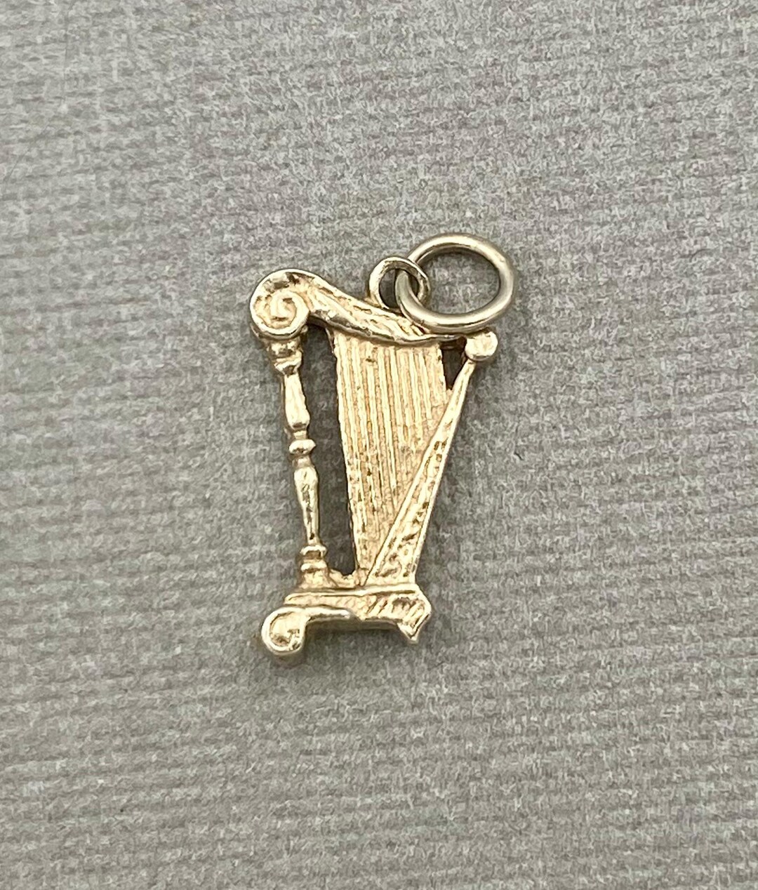 Vintage Irish Celtic Harp Charm - Silver Gilt Bracelet Charm - Etsy