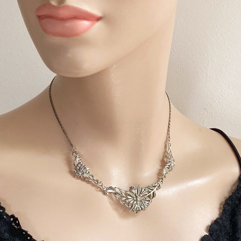 Marcasite Necklace - Etsy