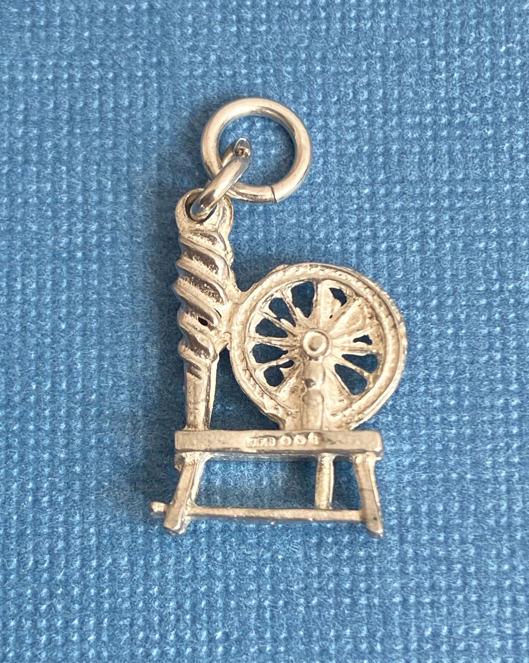 Vintage Hallmarked Sterling Silver Spinning Wheel Charm - Etsy