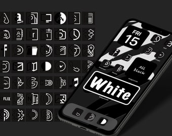 100 MINIMALISTIC WHITE App Icons Digital Handmade Ios Icons - Etsy