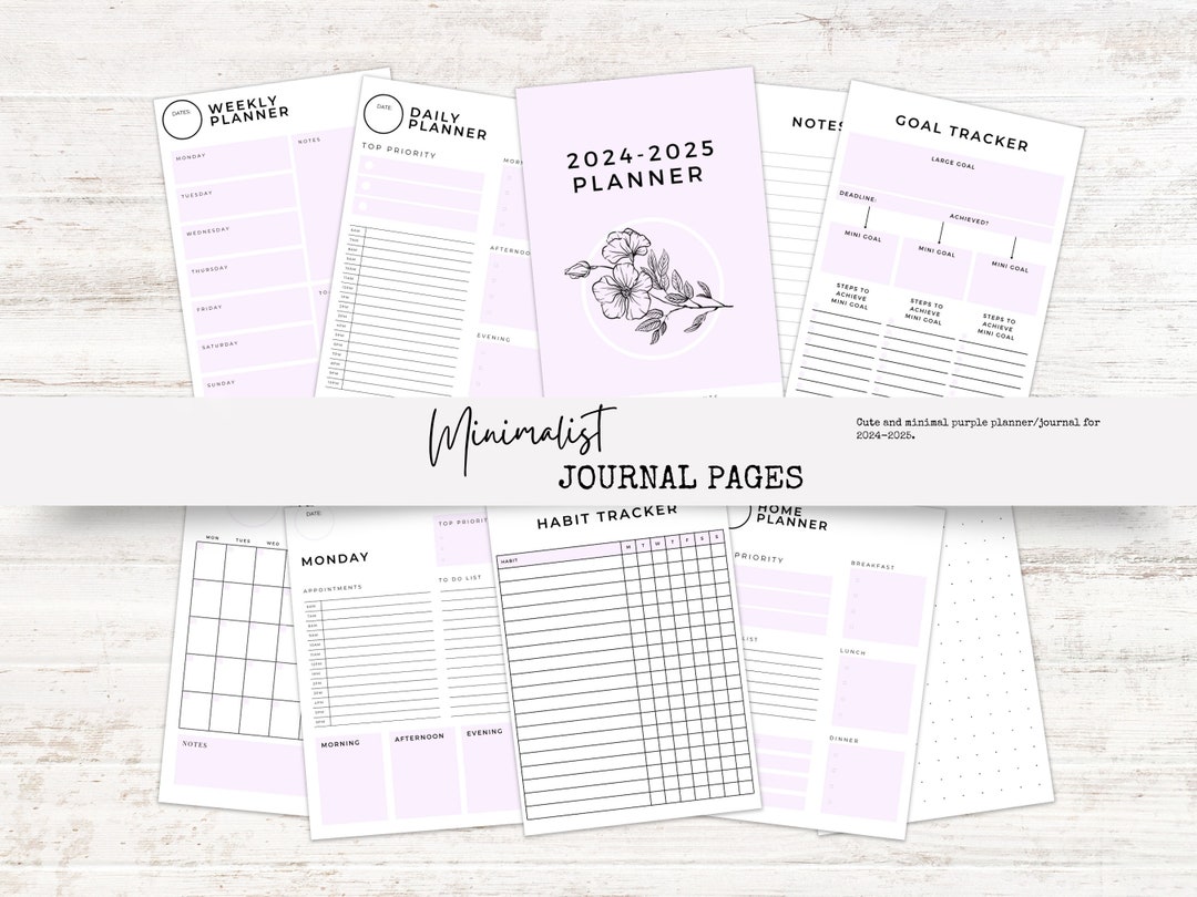 Soft Purple Planner 2024-2025 - Etsy