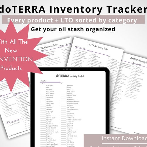 Doterra Inventory Printable Tracker Digital Inventory Sheet - Etsy