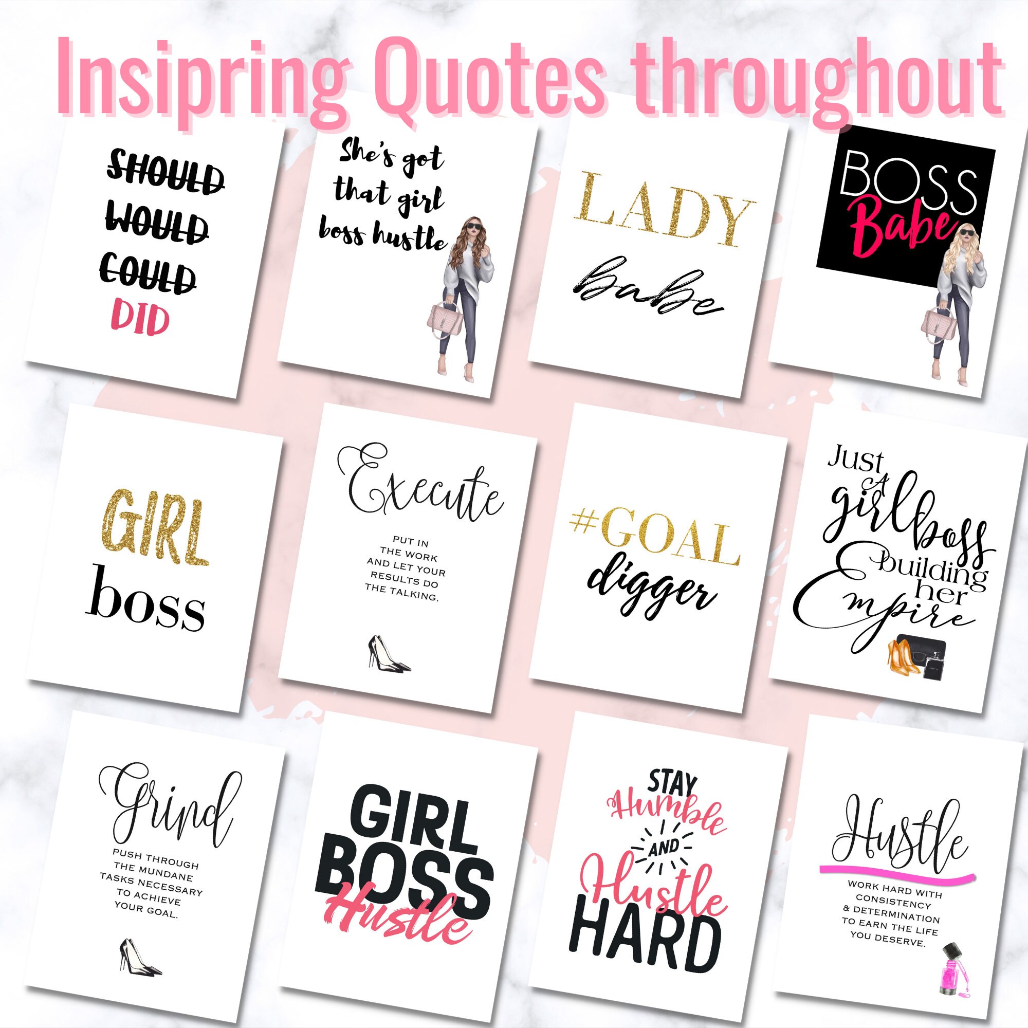 Boss Babe Planner Printable PDF for Women Lady Boss Planner | Etsy