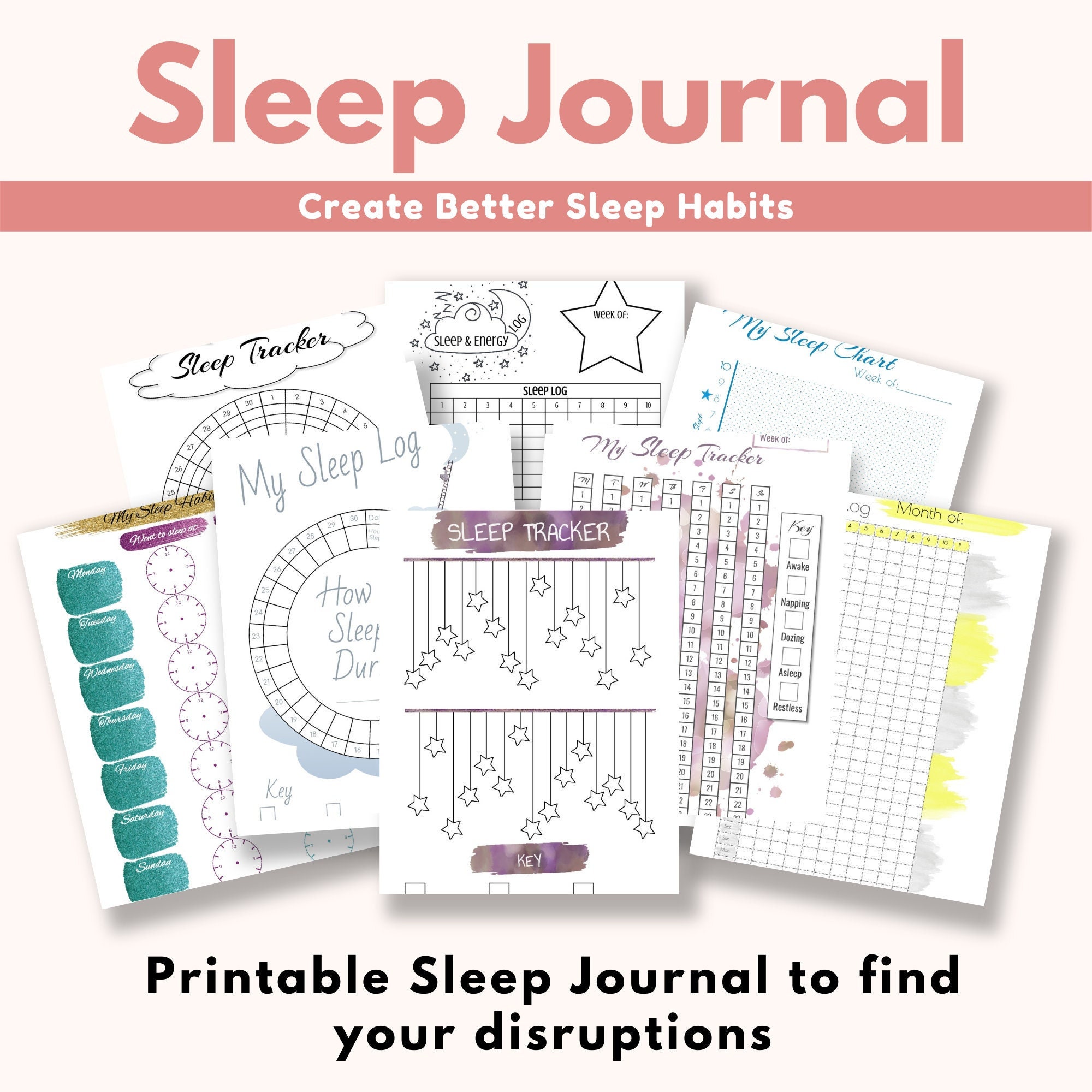 Sleep Journal Printable Sleep Log Diary Sleep Tracker - Etsy