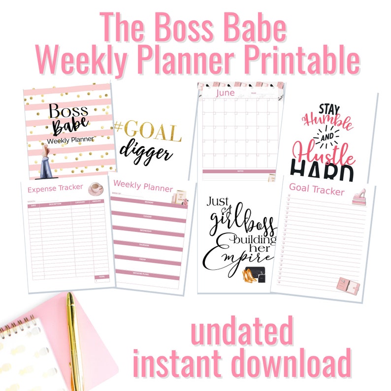 Boss Babe Planner Printable PDF for Women Lady Boss Planner | Etsy