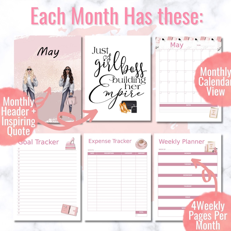 Boss Babe Planner Printable PDF for Women Lady Boss Planner | Etsy