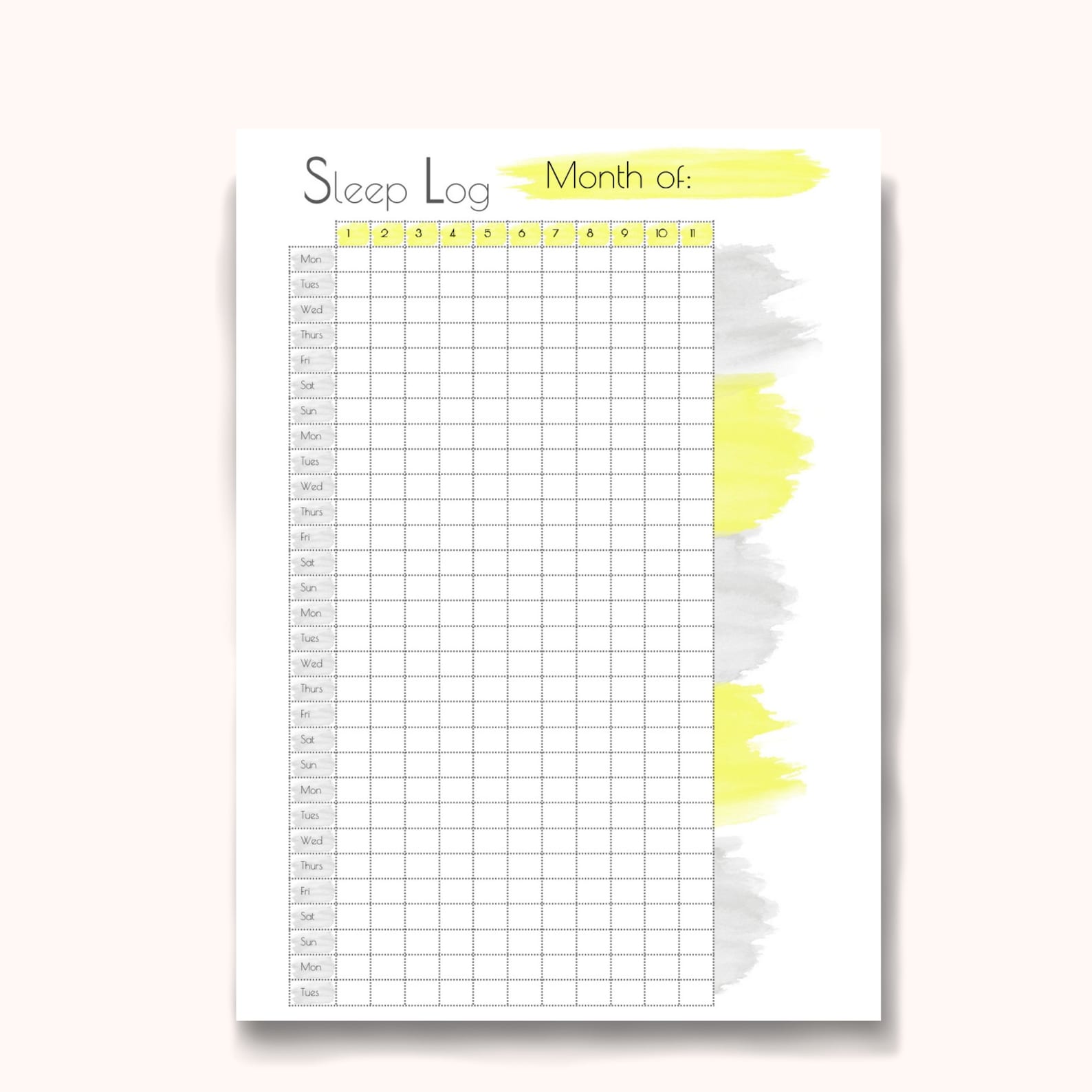 Sleep Journal Printable Sleep Log Diary Sleep Tracker - Etsy