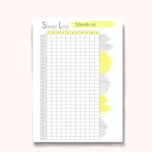 Sleep Journal Printable, Sleep Log Diary, Sleep Tracker Printable for ...