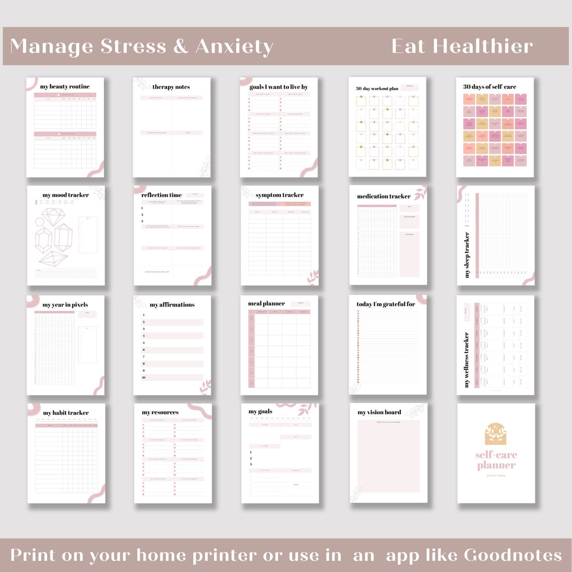 Self Care Journal for Women, Wellness Journal, Minimalist Self Care ...