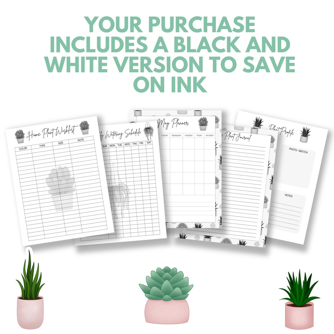 Printable Plant Journal With Printable Plant Stickers Plant | Etsy