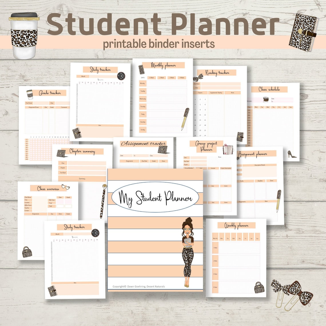 Student Planner Printable for Teenage Girls High School | Etsy