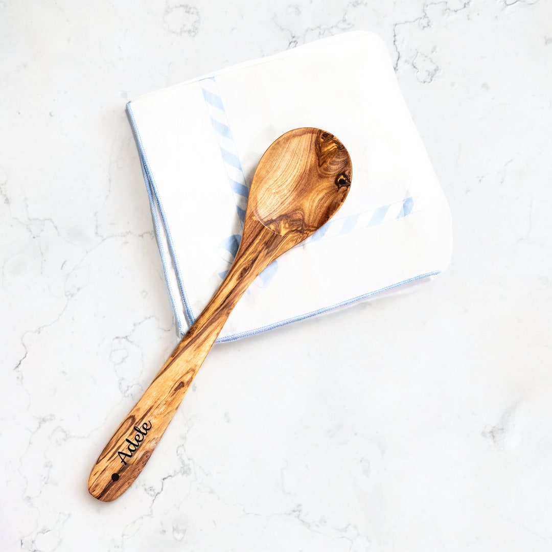 Artisanal Olive Wood Chef's Spoon - Elegant, Durable and Ecological ...