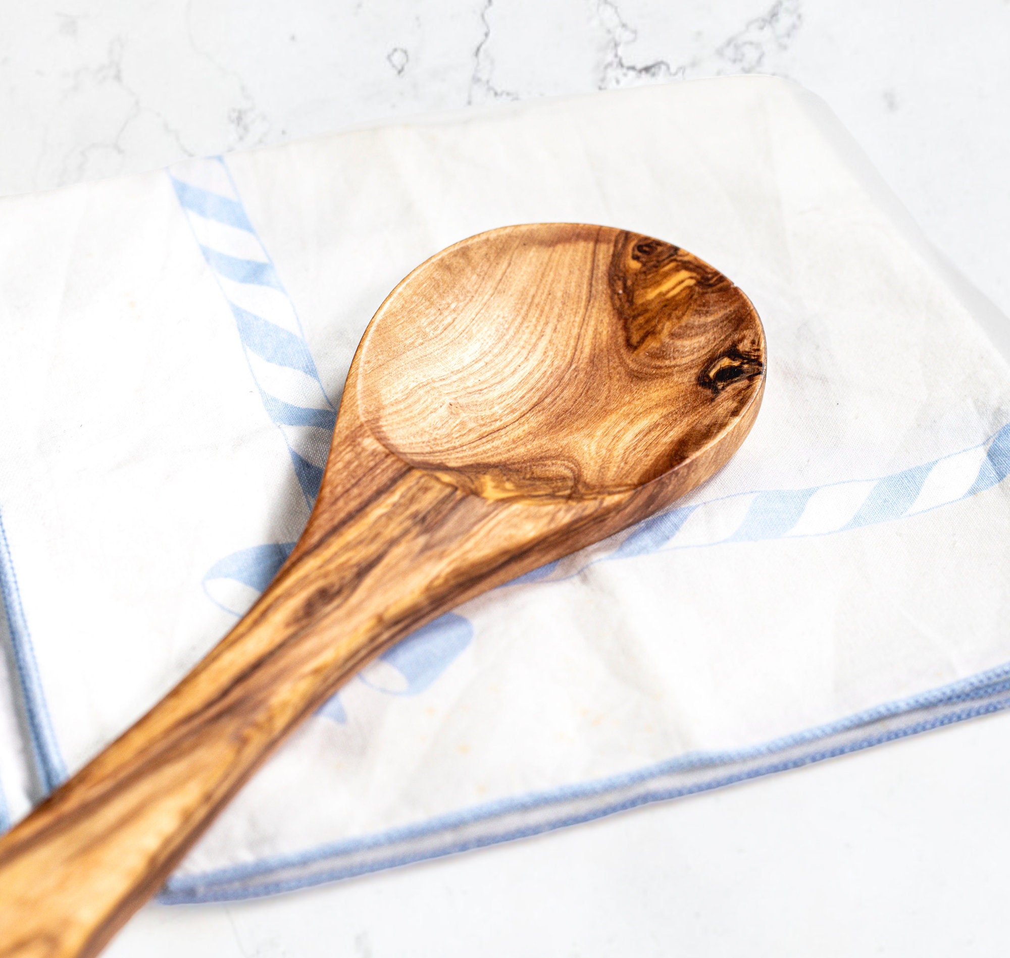 Artisanal Olive Wood Chef's Spoon - Elegant, Durable and Ecological ...