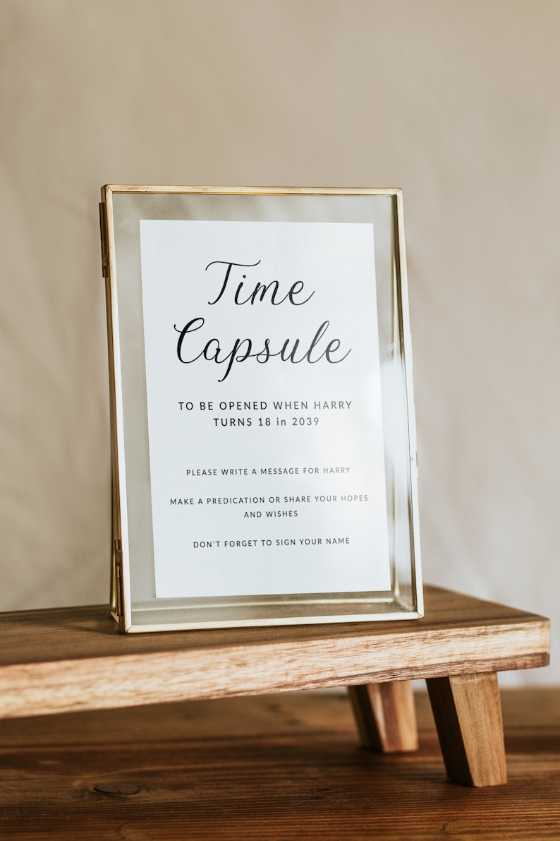 Harry's Time Capsule Template First Birthday Time Capsule Sign Time ...