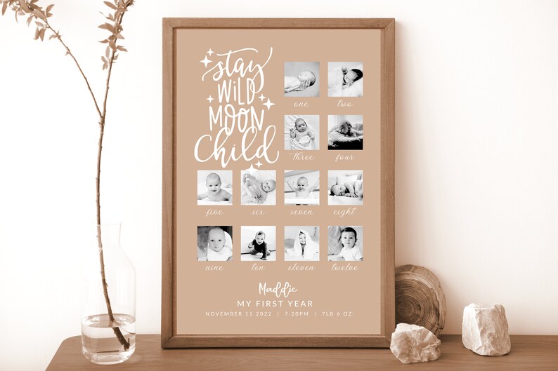Printable Baby's First Year Poster Template Modern 1st - Etsy
