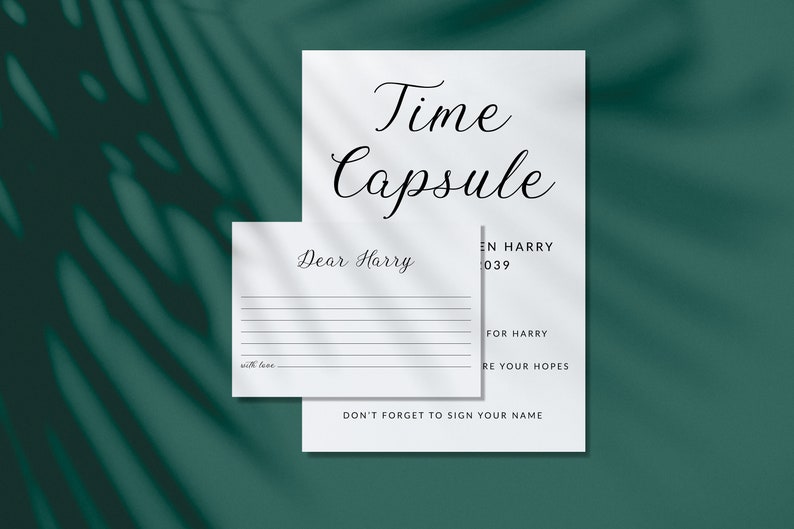 Harry's Time Capsule Template First Birthday Time Capsule Sign Time ...