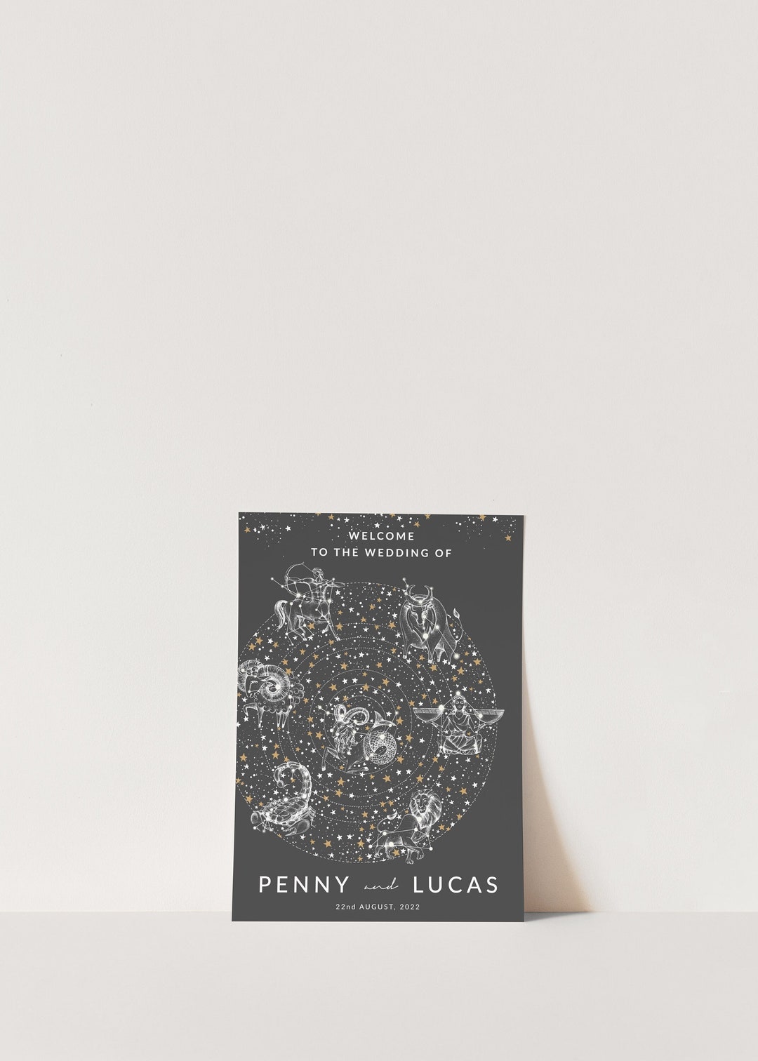 Astro: Contemporary Wedding Welcome Sign, Sign, Hen Party, Semi Custom ...