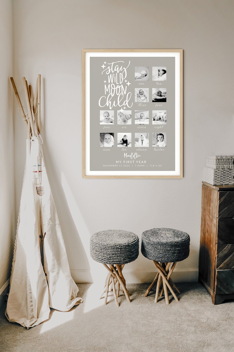 Printable Baby's First Year Poster Template Modern 1st - Etsy