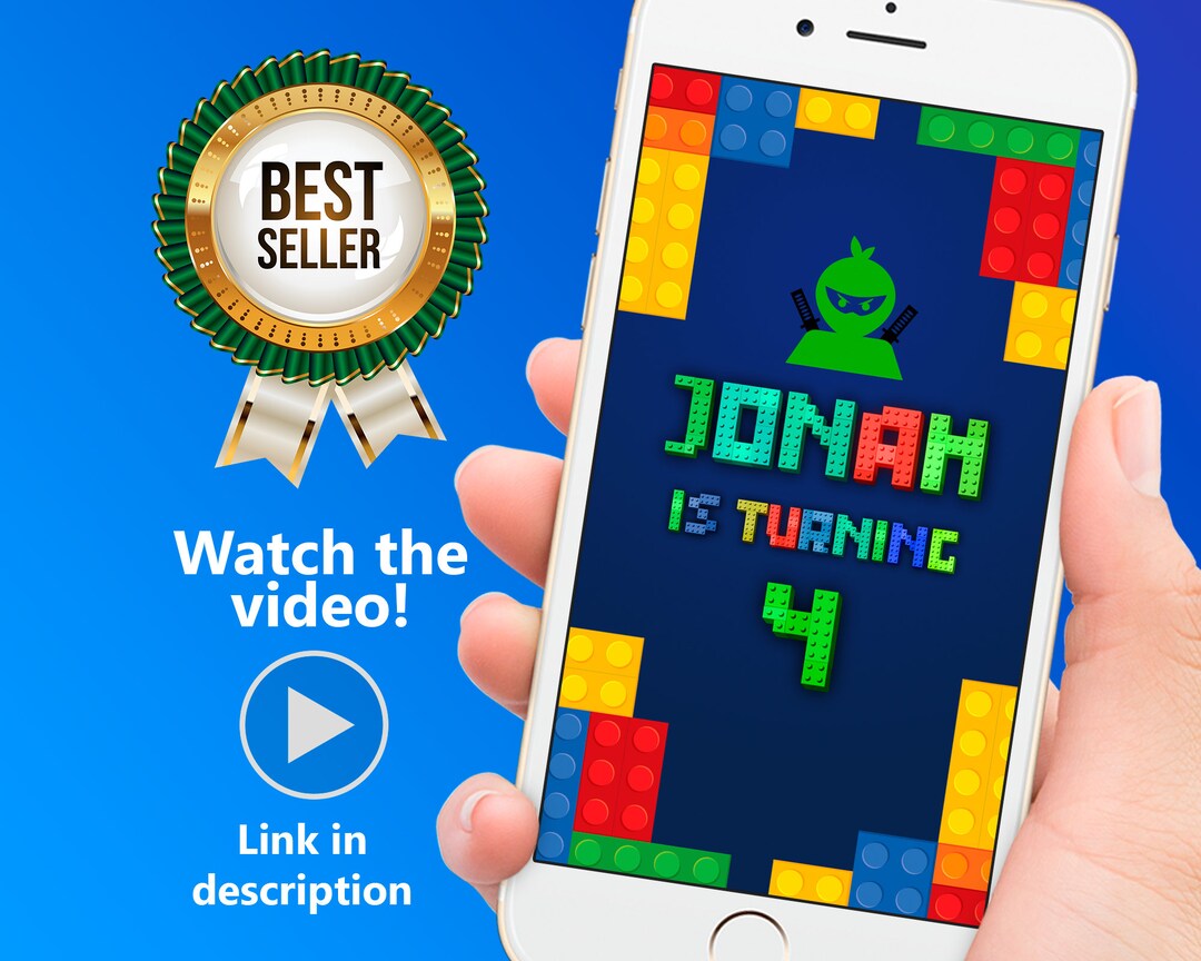 Brick Ninja Invitation, Building Blocks Ninja Video Invitation ...