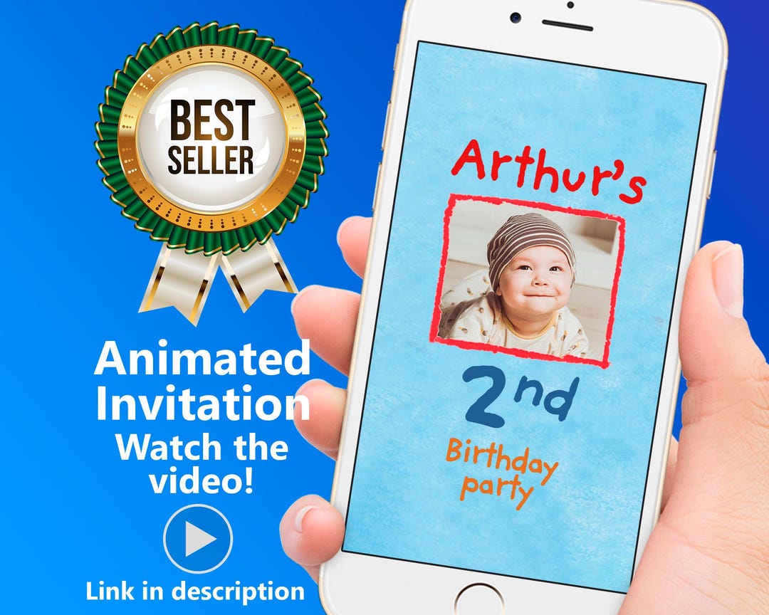 Red Furry Monster Birthday Video Invitation | Colorful Street Party ...