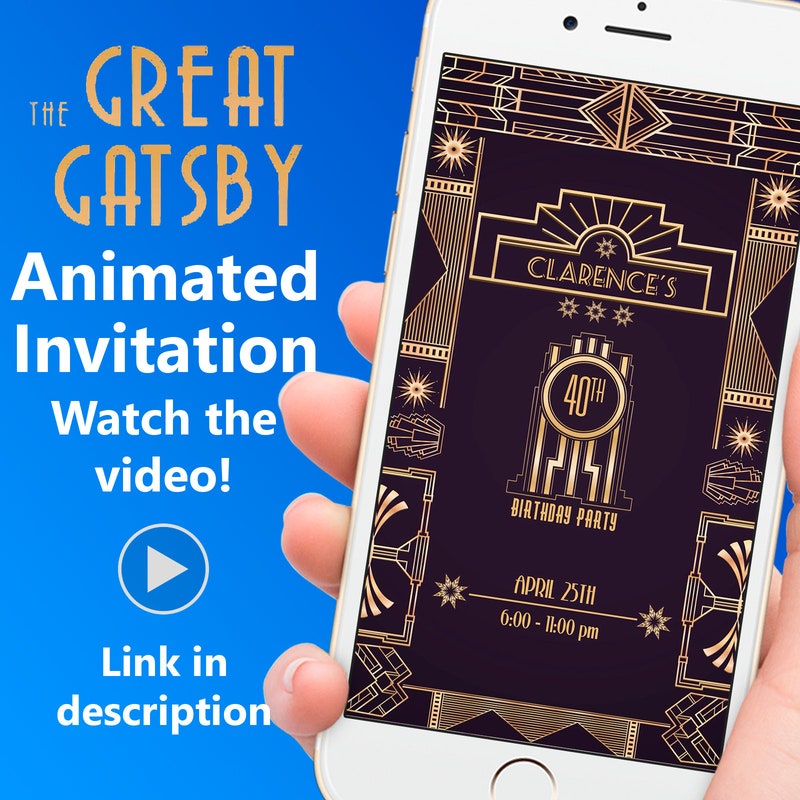 Gatsby Invite - Etsy