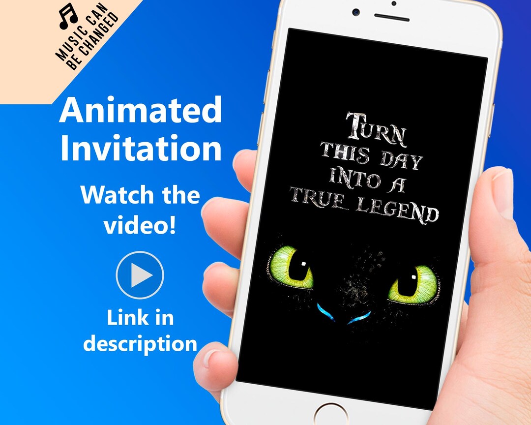 How to Train Your Dragon Movie Birthday Party Invitation, Toothless ...