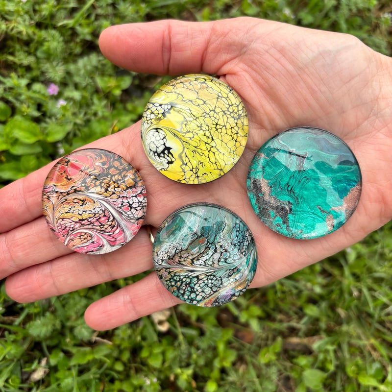 Acrylic Poured Magnets - Etsy