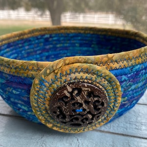 Batik Fabric Rope Bowl - Etsy
