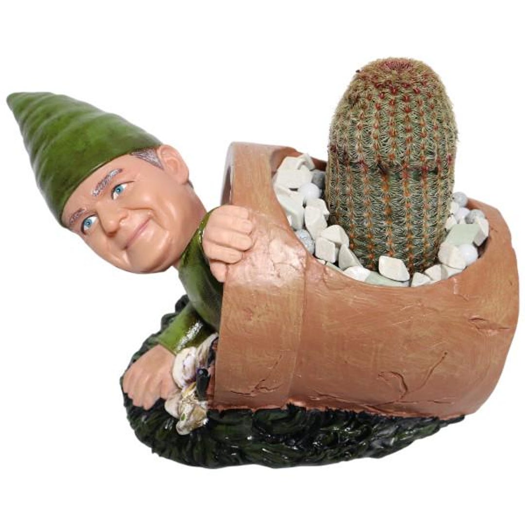 Custom Garden Gnome Bobblehead Planter, Indoor Outdoor Pot for ...