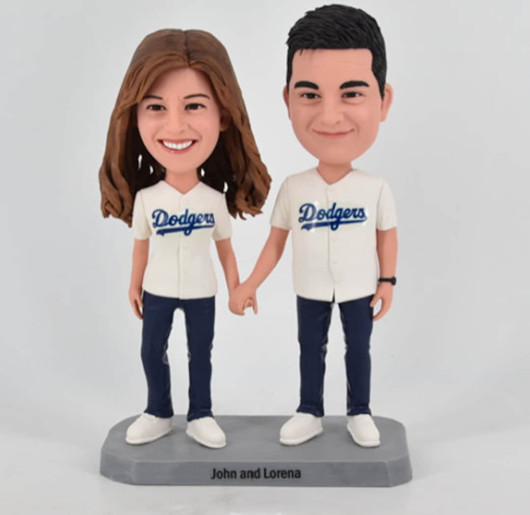 Custom Dodgers Couple Bobbleheads, Personalized Baseball Bobbleheads ...