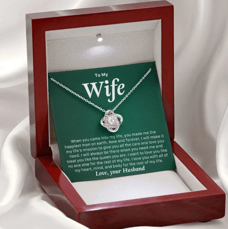 To My Wife Necklace, Love Knot Necklace, Anniversary Gift for Wife ... To My Wife Necklace, Love Knot Necklace, Anniversary Gift for Wife ...