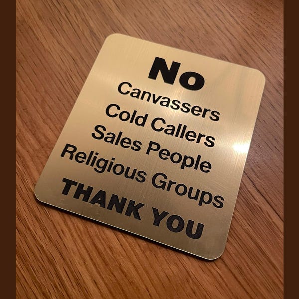 No Cold Callers Sign - Etsy UK