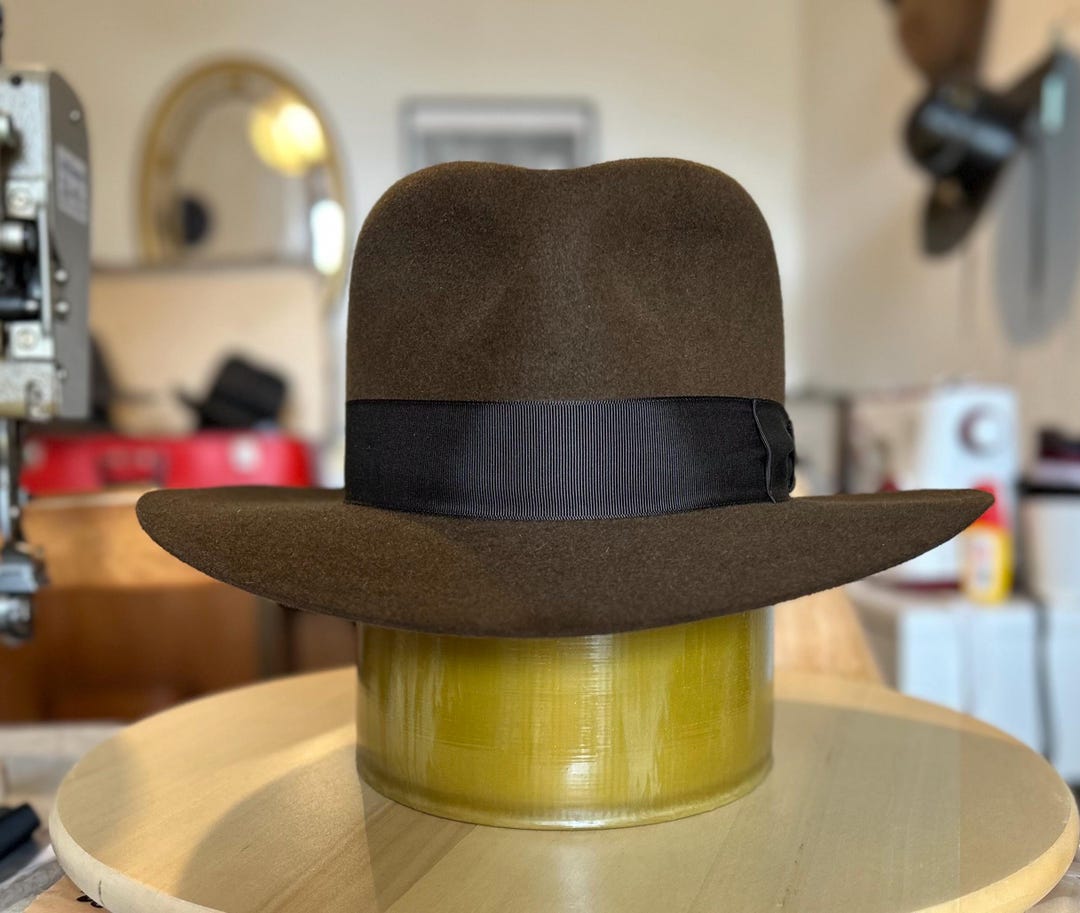 Indy Temple Fedora (sable Rabbit) - Etsy