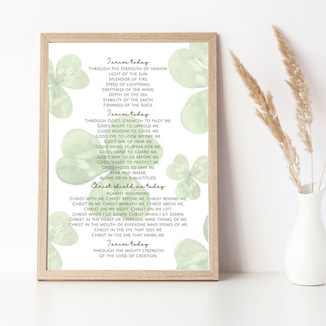 St Patricks Breastplate Prayer of Saint Patrick Printable Poster Christ ...