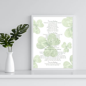 St Patricks Breastplate Prayer of Saint Patrick Printable Poster Christ ...