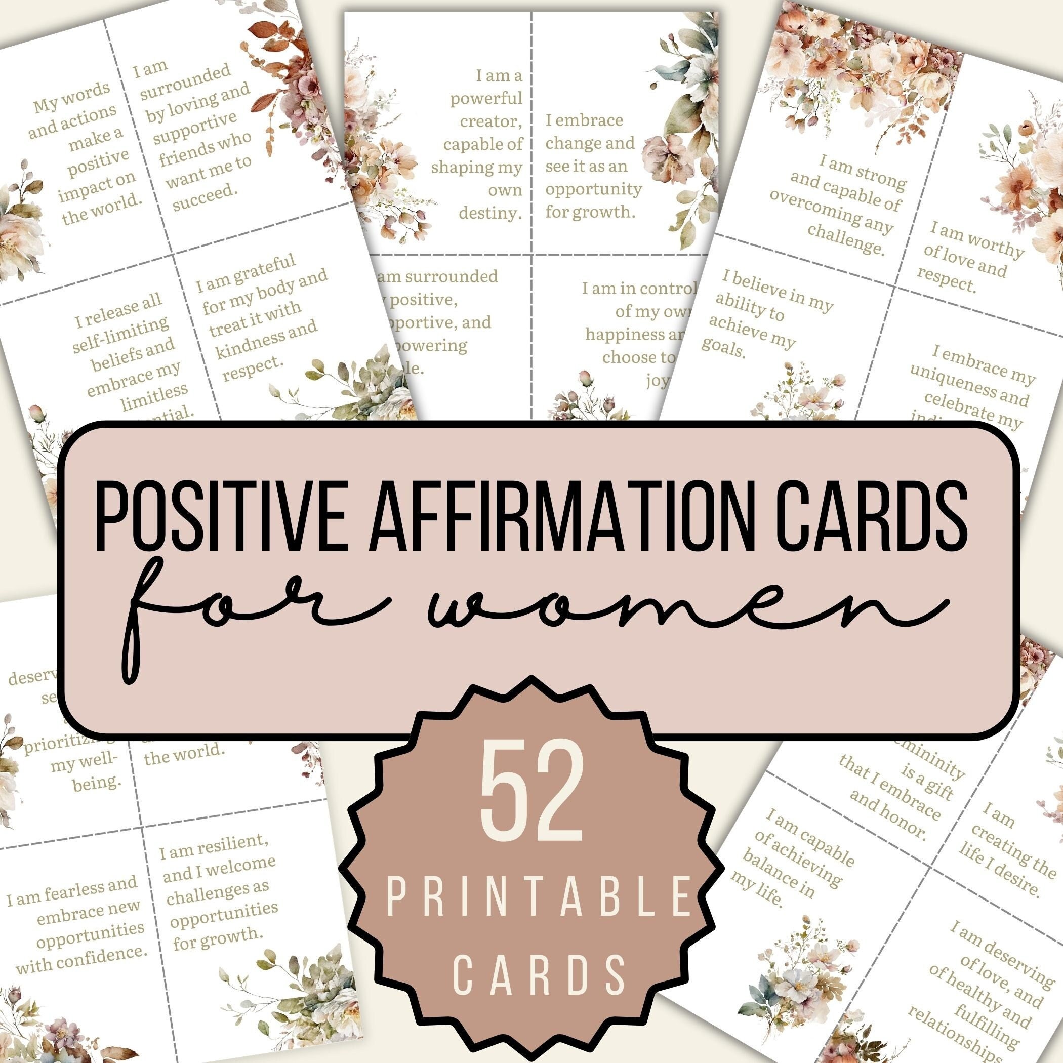 Affirmation Cards Printable Positive Affirmation Cards for - Etsy