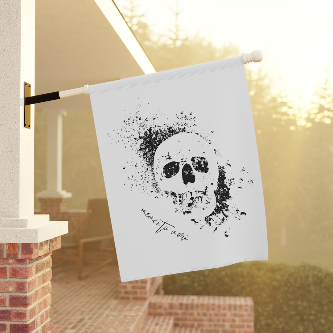 Memento Mori Catholic Garden Flag, Skull Decor, Christian Religious ...