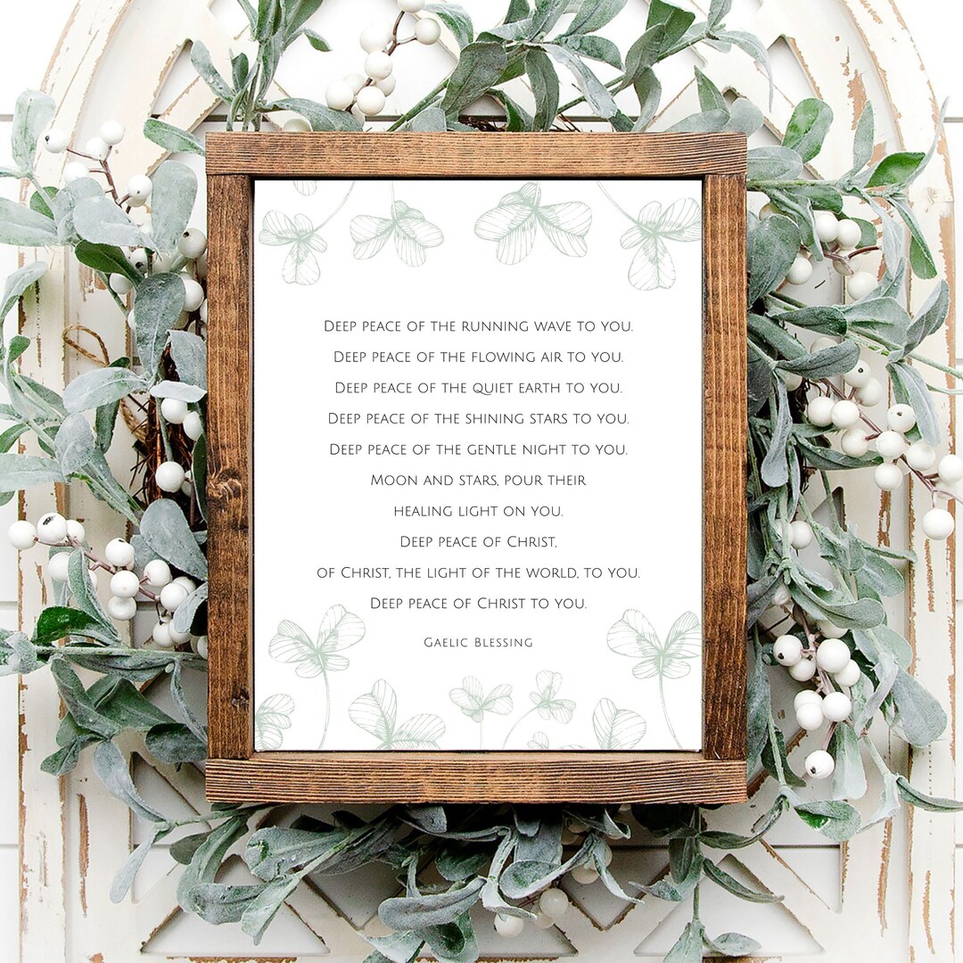 Irish Blessing Printable Poster, Deep Peace Prayer, Gaelic Blessing ...