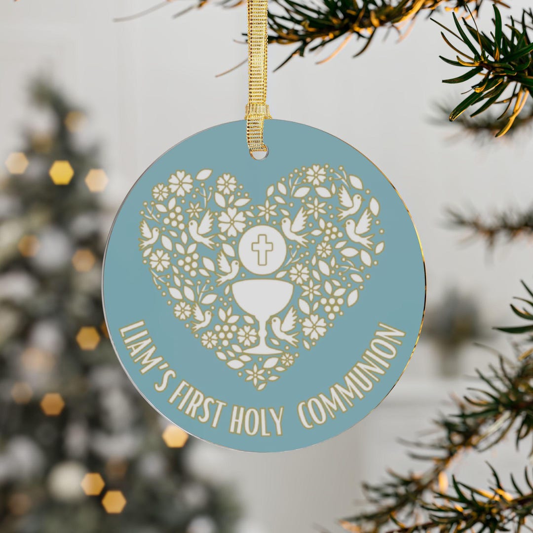 Personalized First Communion Gift, Custom Name Ornament, Catholic ...