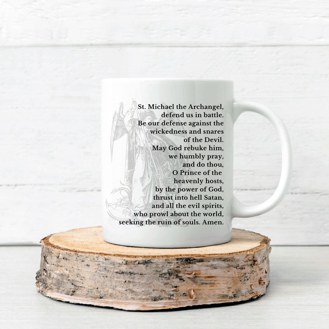 Catholic Mug, St. Michael Archangel Coffee Cup, Saint Quote Gift for ...