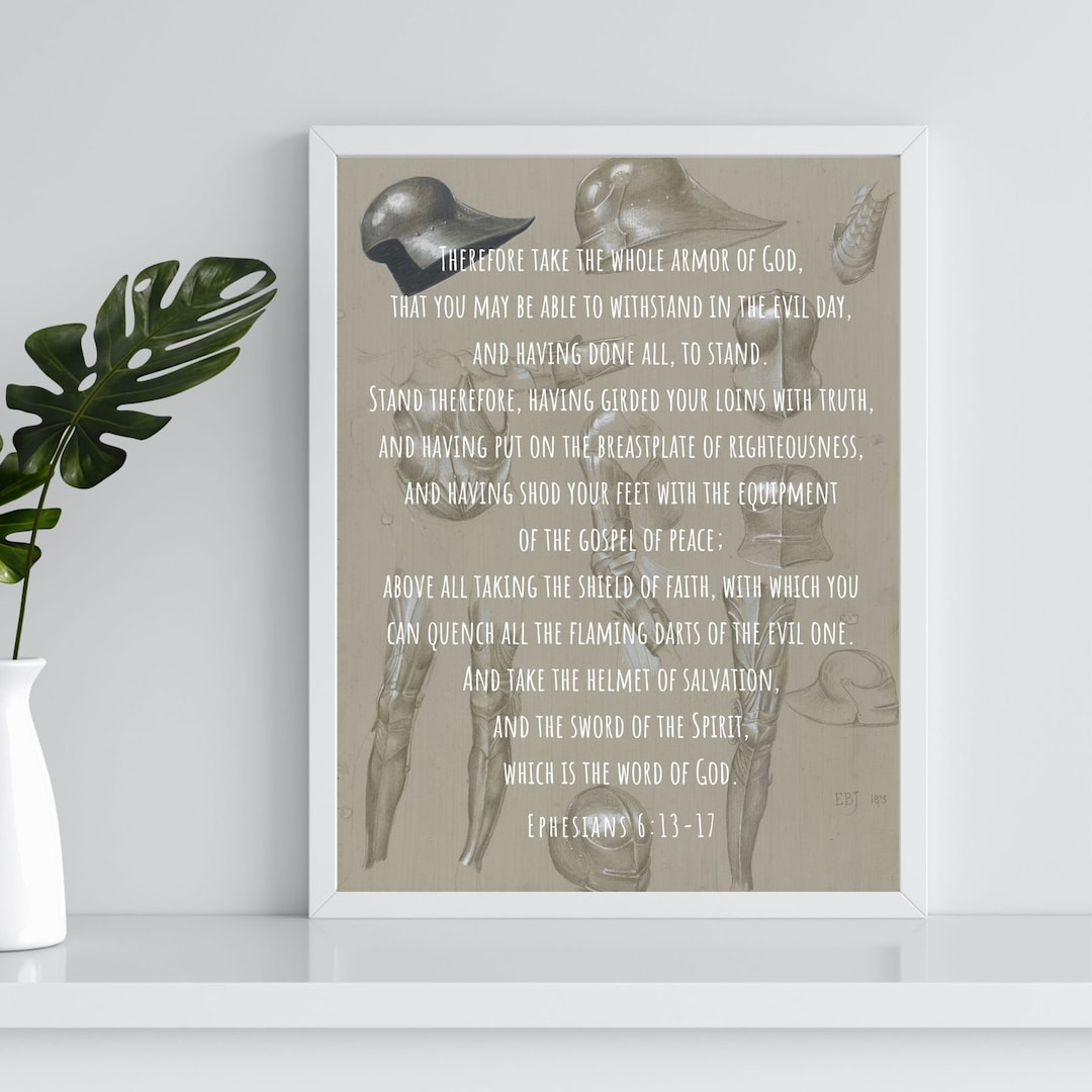 Armor of God Modern Christian Art Printable Poster, Confirmation Gift ...