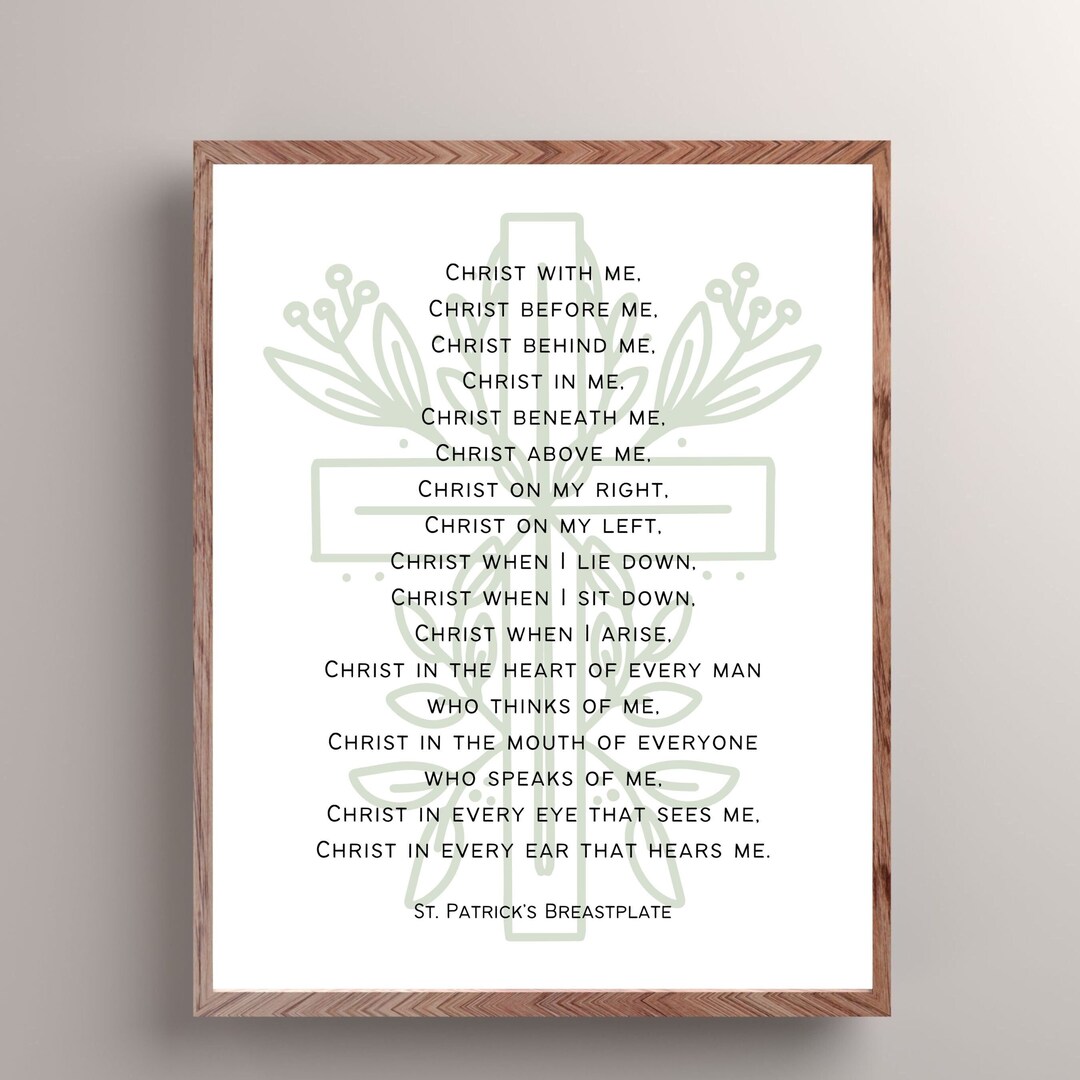 Saint Patrick Breastplate PRINTABLE Poster, Christ With Me Prayer ...