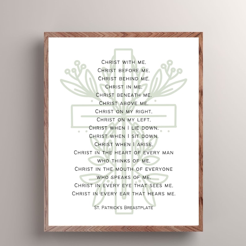 Saint Patrick Breastplate PRINTABLE Poster, Christ With Me Prayer ...