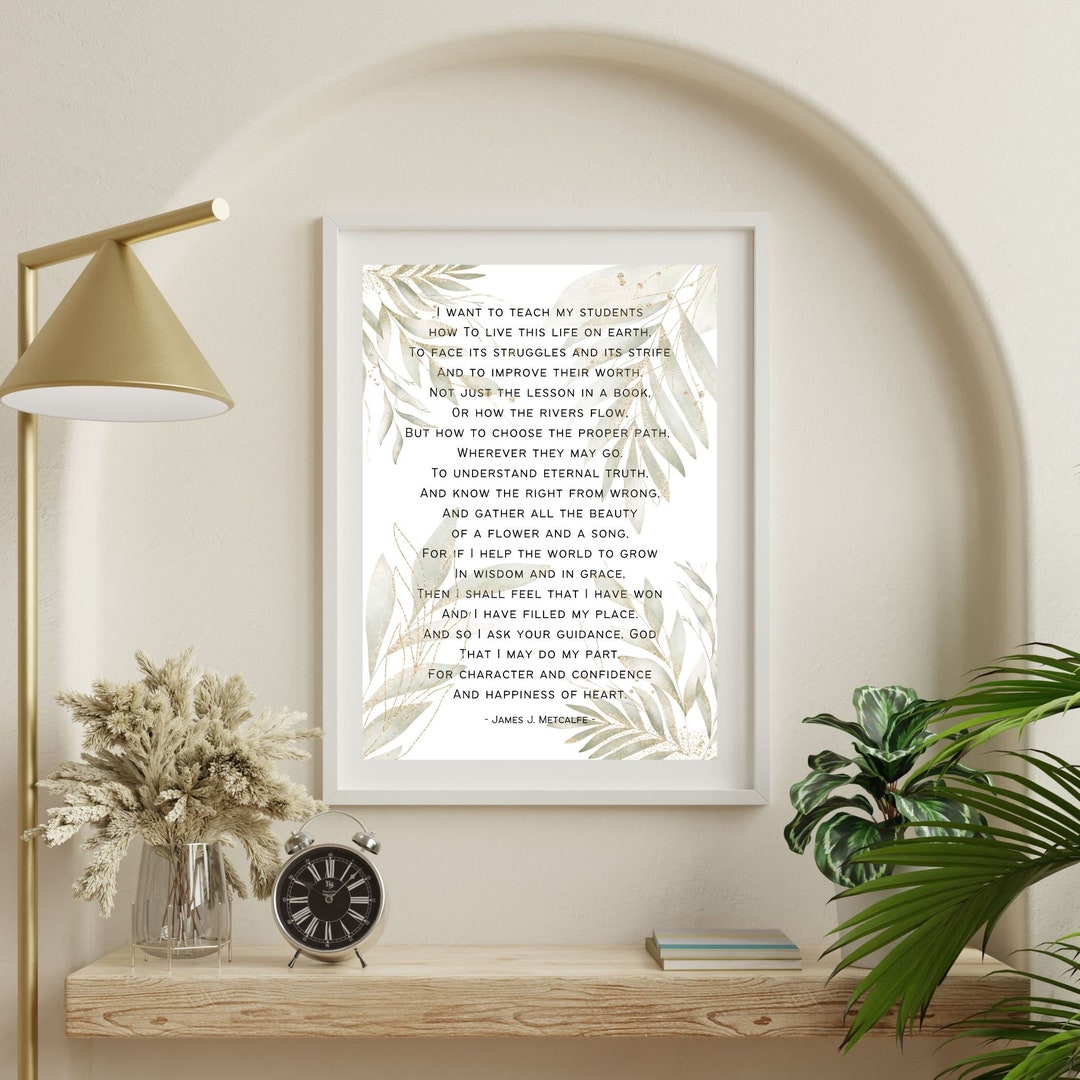 Teacher Poem Printable Gift for Teacher End of Year Teacher Retirement ...