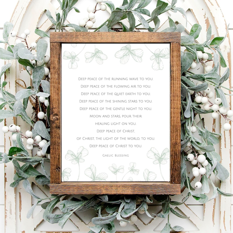 Irish Blessing Printable Poster Deep Peace Prayer Gaelic - Etsy